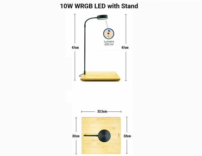 WRGB LED with Wooden Stand - Aqua Zones