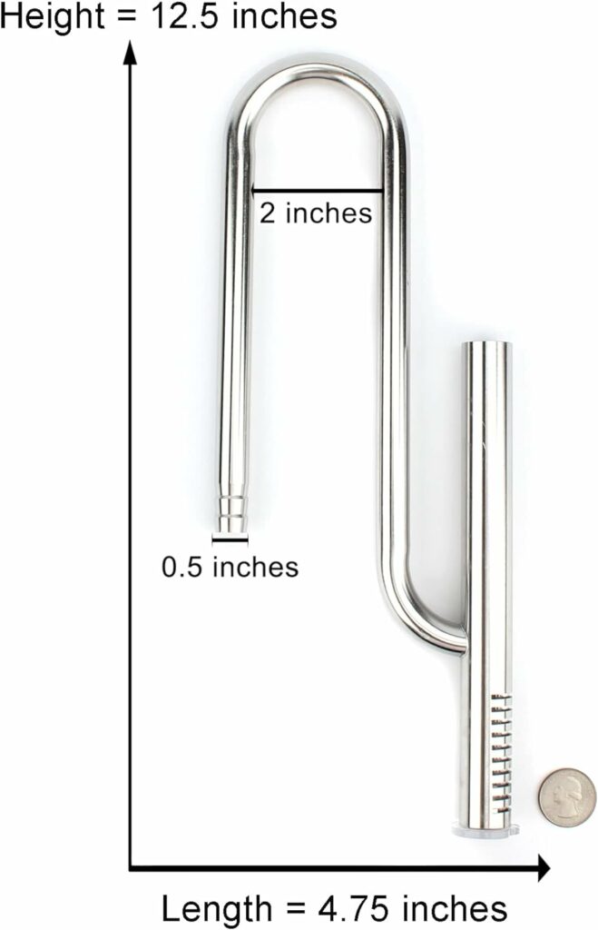 ZRDR Stainless Steel Lily Pipe with Surface Skimmer 13mm - Aqua Zones